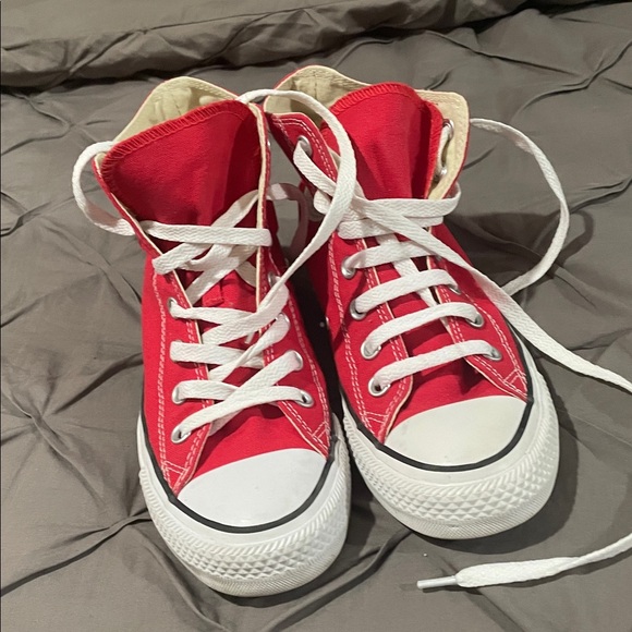 Converse | Shoes | Converse All Star Red Hightop With White Accents ...